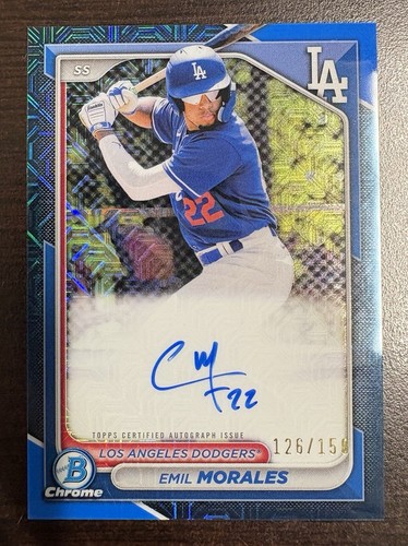 2024 Bowman Chrome Emil Morales Blue Refractor Autograph /150 | eBay