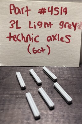 Lego Part 4519 Technic Axle 3L 0.94 inches long Light Bluish Gray Qty 6 ...