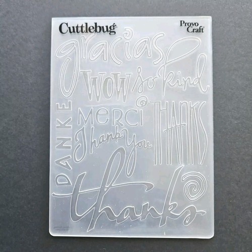 WORDS OF GRATITUDE Cuttlebug Embossing Folder 4¼"×5¾" Thanks Languages ...