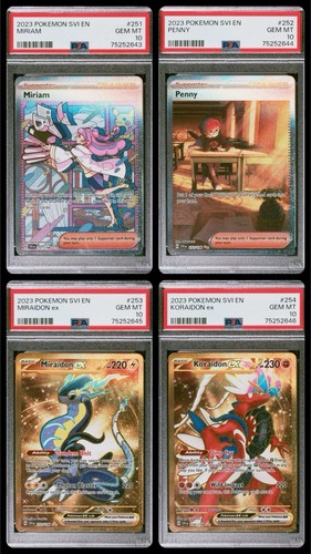 Pokemon PSA 10 Miriam 251/198 Penny 252 Miraidon 253 Koraidon 254 ...