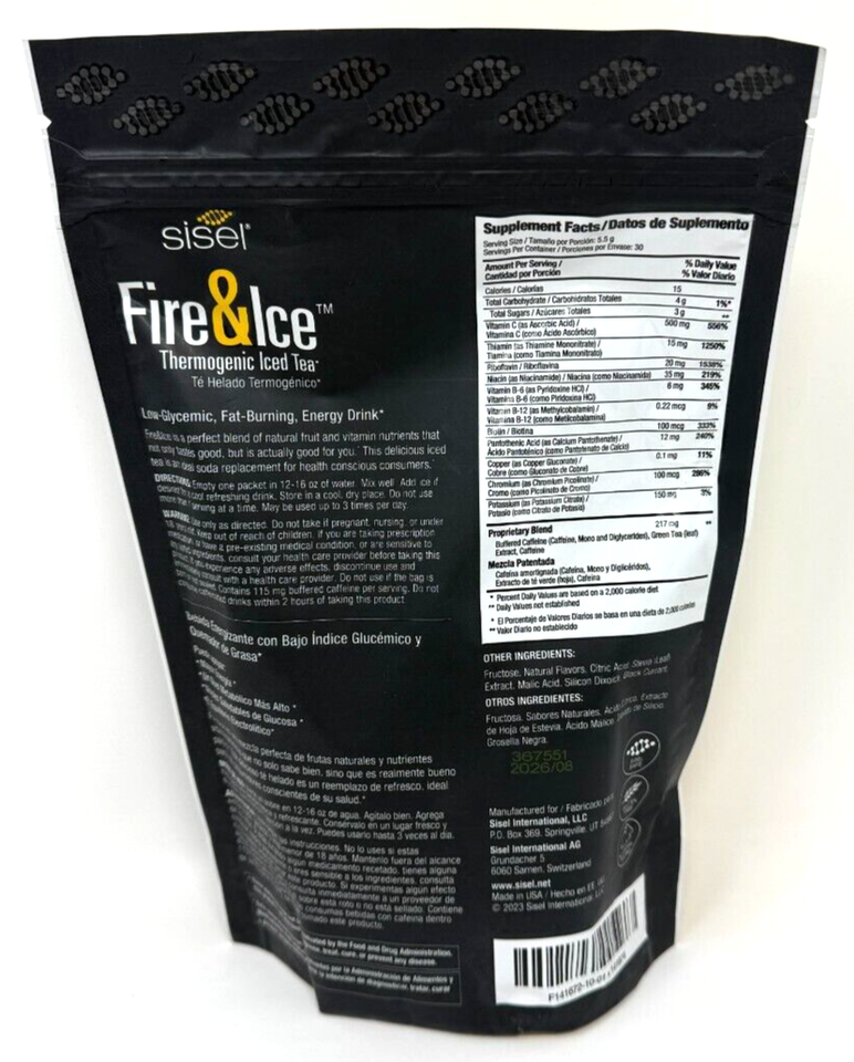 Sisel Fire & Ice Thermogenic Iced Tea Pineapple 30 Servings - New! EXP ...
