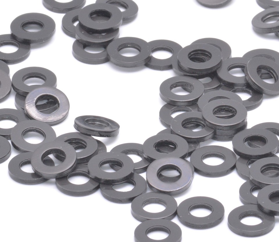 Nylon Washers 1/16" Thick 7 Popular Sizes Available Black 20 Washers ...