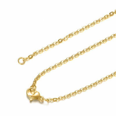 18K Yellow Gold Stainless Steel Cable Link Chain 2mm 18", 20" | eBay