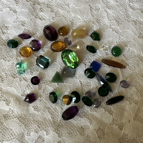Lot Faceted Cut Stone Glass Loose Ring Multicolored Stones For Jewelry ...