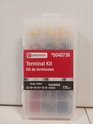 175 ct terminal kit butt splice connectors 22-16 16-14 12-10 0046736 ...
