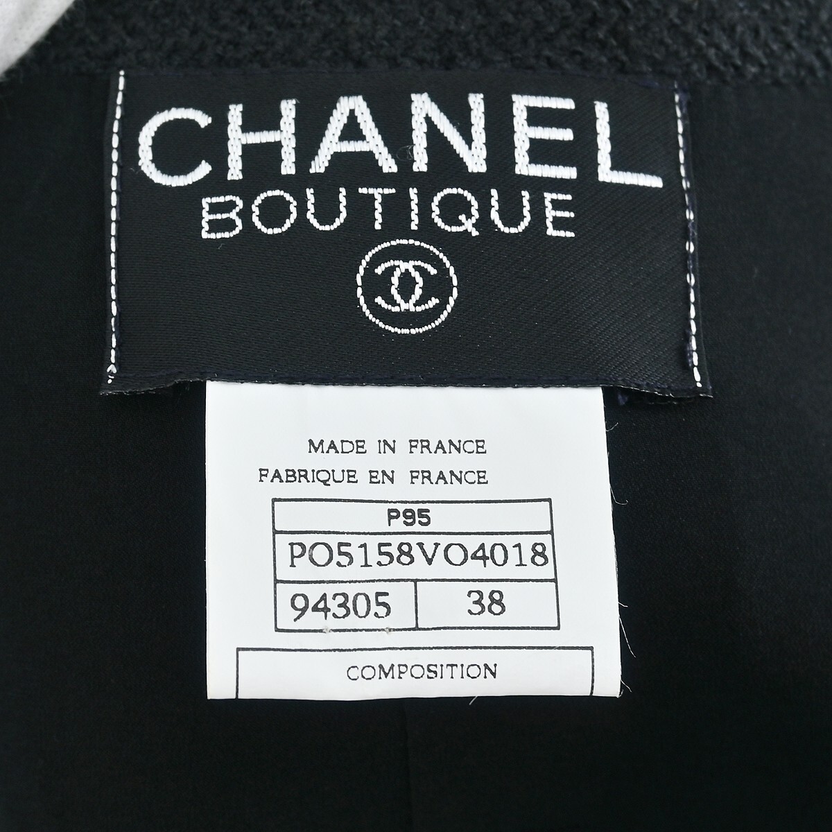 Chanel Single Breasted Short Sleeve Jacket Black P95 #38 Chanel Single Breasted Short Sleeve Jacket Black P95 #38
