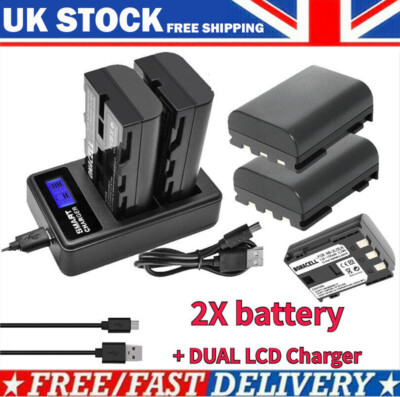 2x 1700mAh NB-2L NB-2LH Li-ion Battery+Charger for Canon EOS 350D 400D ...