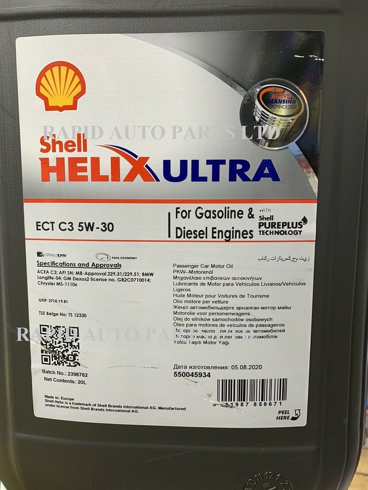 SHELL HELIX ULTRA 5W30 BMW LONGLIFE-04 20LTR OIL | eBay UK