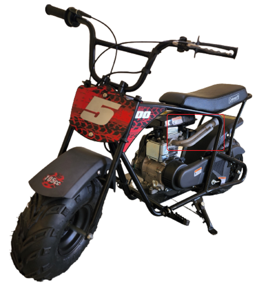 3 Stage Exhaust Header for Coleman RB100 105cc / Realtree RT100 105cc ...