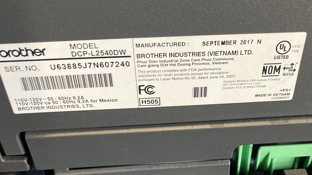 Brother DCP-L2540DW Laser Copier Printer Scanner Duplex Network ~80% ...