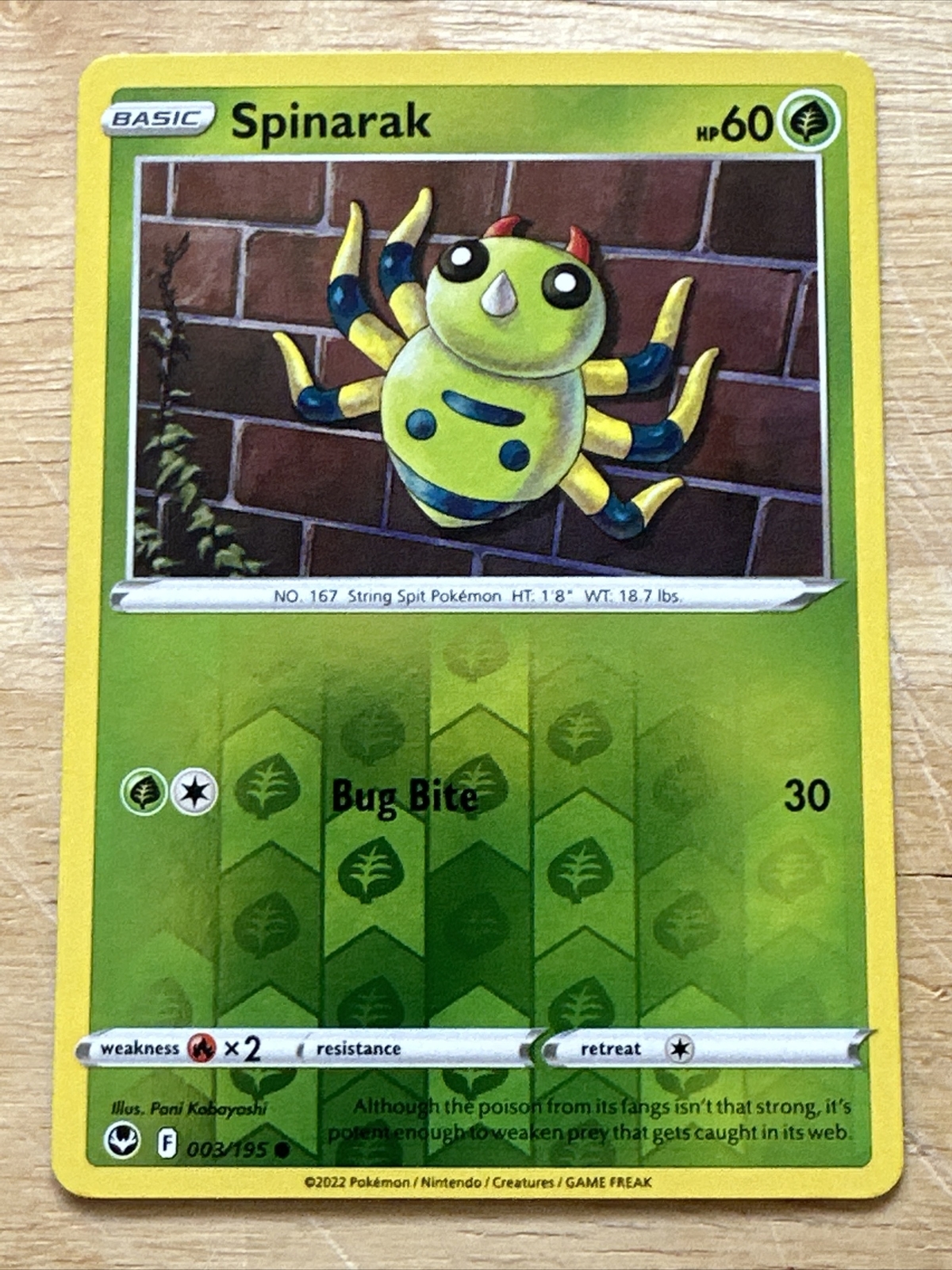 Spinarak - 003/195 - Reverse Holo - Silver Tempest - NM/M - Pokemon ...