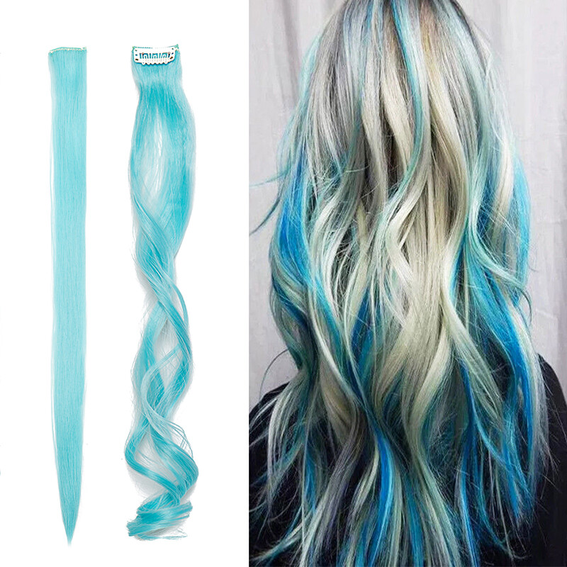 10 peices Highlight Clip In Colored Hair Extension Color Strip Straight ...