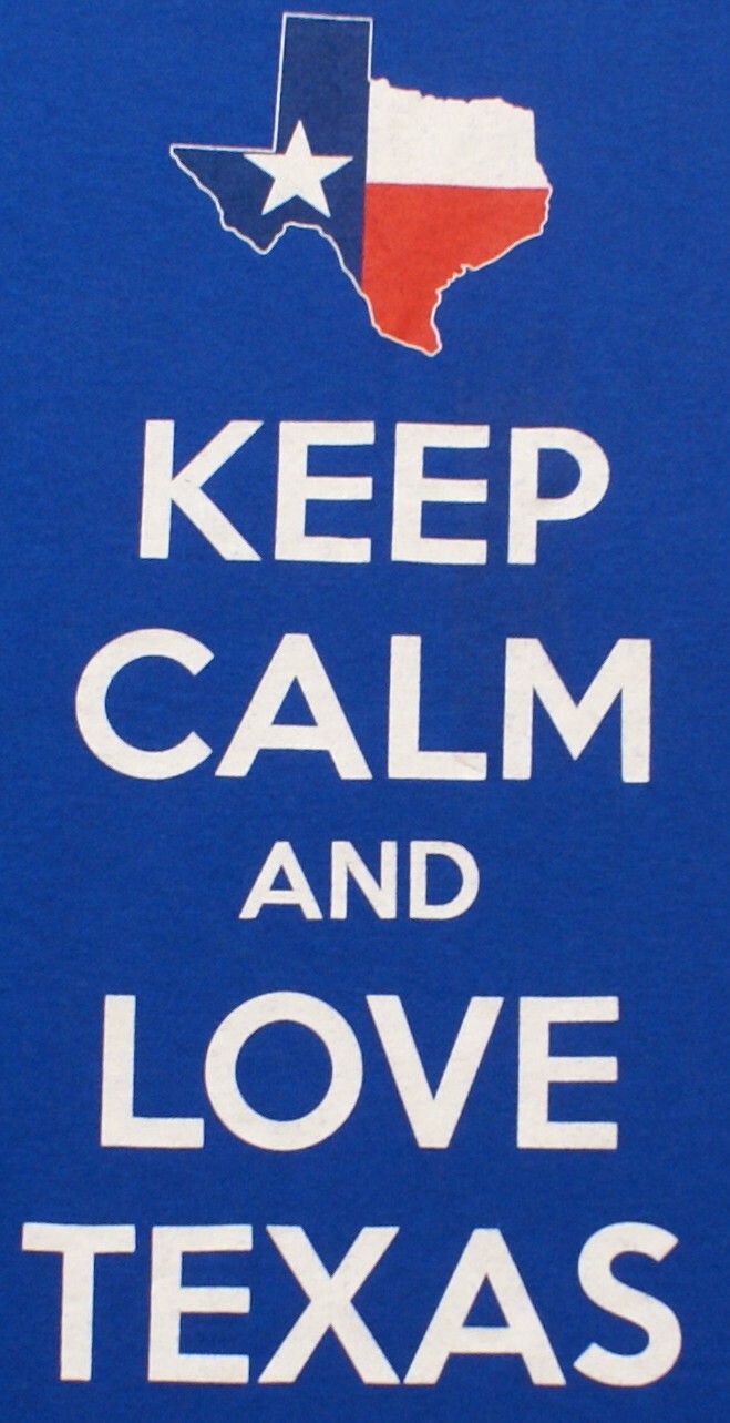 Keep Calm and Love Texas T shirt, Texas Flag, Blue, Size Small, NEW | eBay
