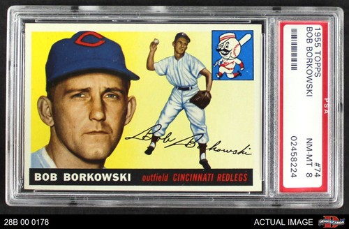 1955 Topps #74 Bob Borkowski Reds PSA 8 - NM/MT | eBay