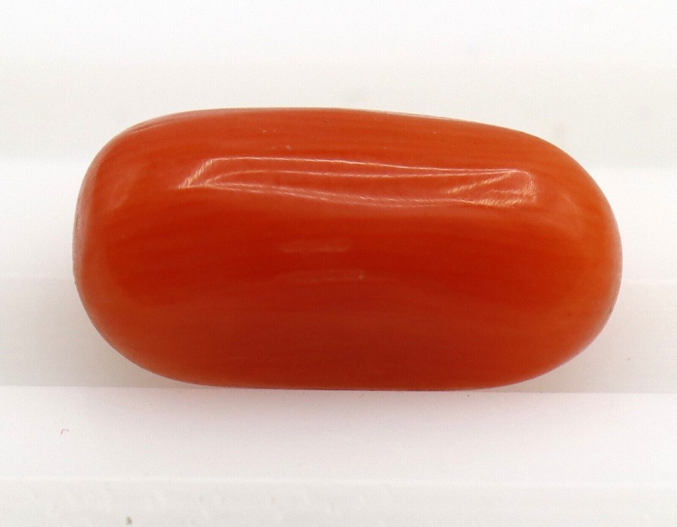Saffron Orange Color Natural Coral 3.21 Ct Elongated Shape Loose Italy ...