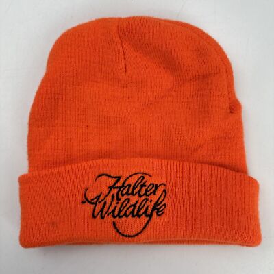 Halter Wildlife Beanie Skull Cap Hat Fitted One Size Orange | eBay