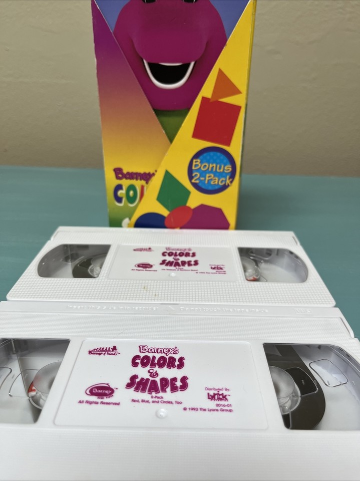 Barney Colors & Shapes Sing-Along Bonus 2-Pack VHS Video Tapes Set ...