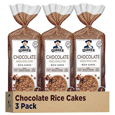 Quaker Large Rice Cakes, Chocolate, 7.23 oz Bags, (3 Pack) | eBay