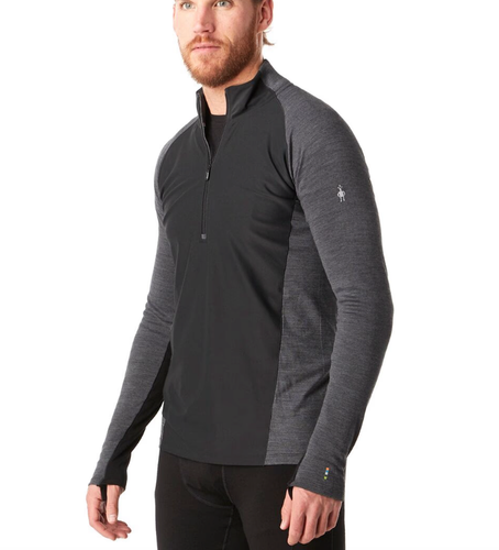 SMARTWOOL Men's Merino Sport 250 Wind 1/2 Zip Gray/Black Medium | eBay