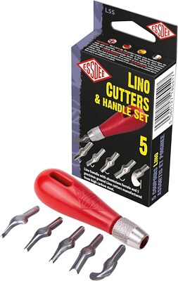 ESSDEE 71040105 Essdee Five Lino Cutters and Handle Set Lino Cutter ...