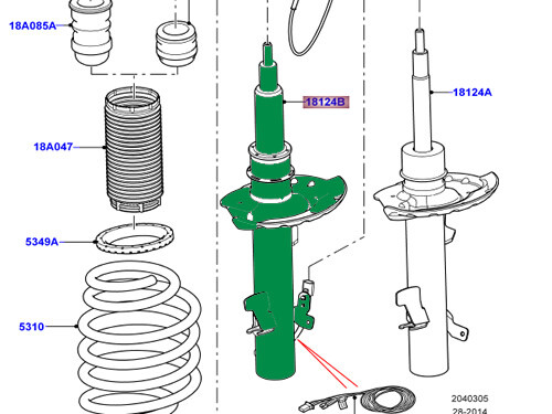 LAND ROVER FRONT SHOCK ABSORBER RANGE ROVER EVOQUE RH NEW LR079422 ...