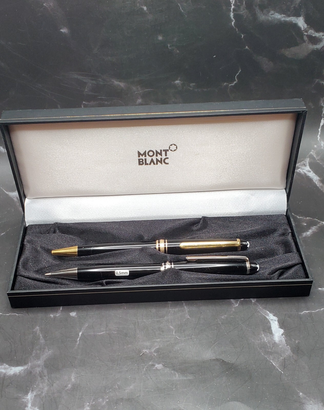VTG German Mont Blanc Meisterstuck Gold Trim Ballpoint Pen & Mechanical ...