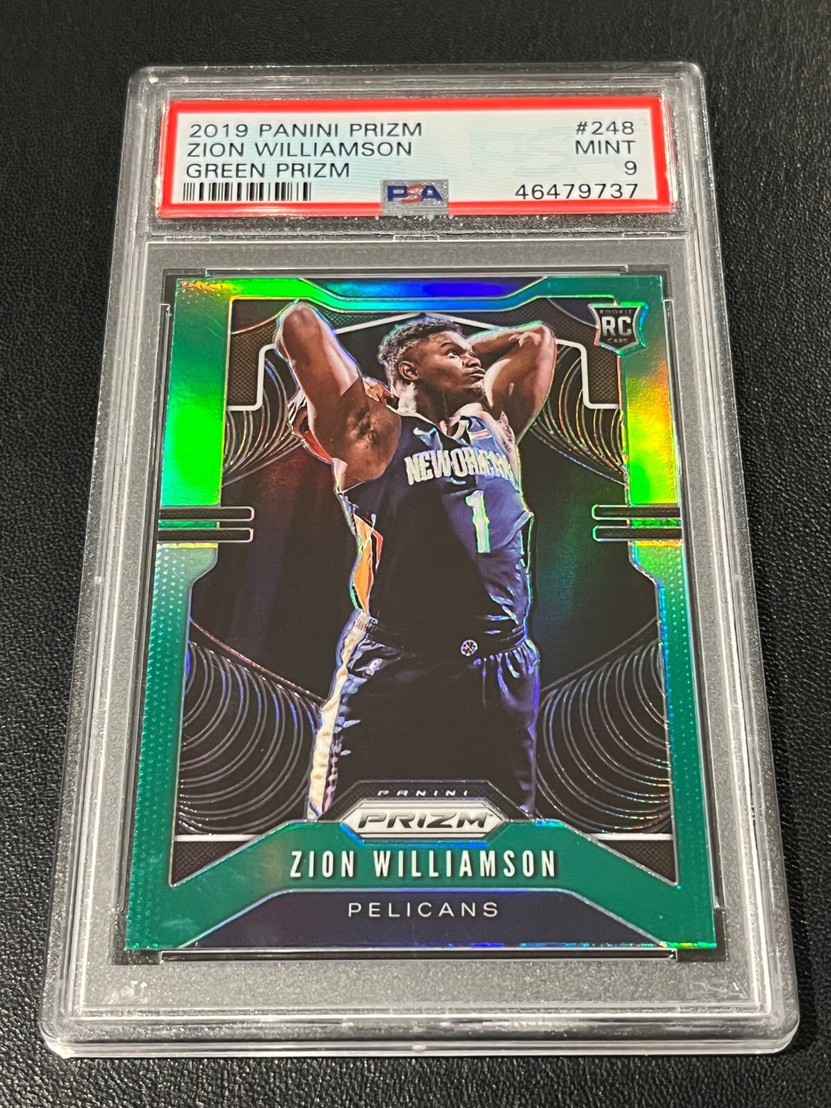 2019-20 Panini Prizm Zion Williamson Green Prizm Rookie PSA 9 #248 ...