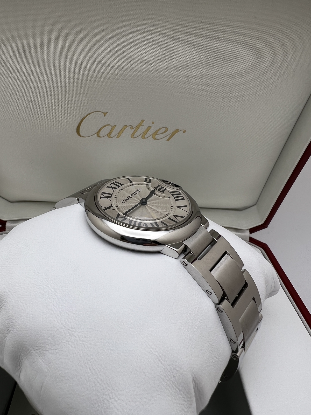 Cartier Ballon Bleu 36mm W69011Z4 Silver Dial Steel Quartz Watch Box & Papers | eBay
