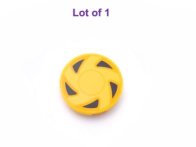 Lego 2x2 Round Tile with Stud Holder Hubcap Circles 5 Black Triangles ...