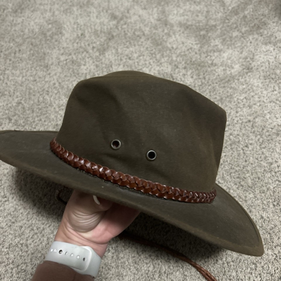 OUTBACK Trading Company "Grizzly" Cowboy Safari Hat Wide Brim Oilskin ...