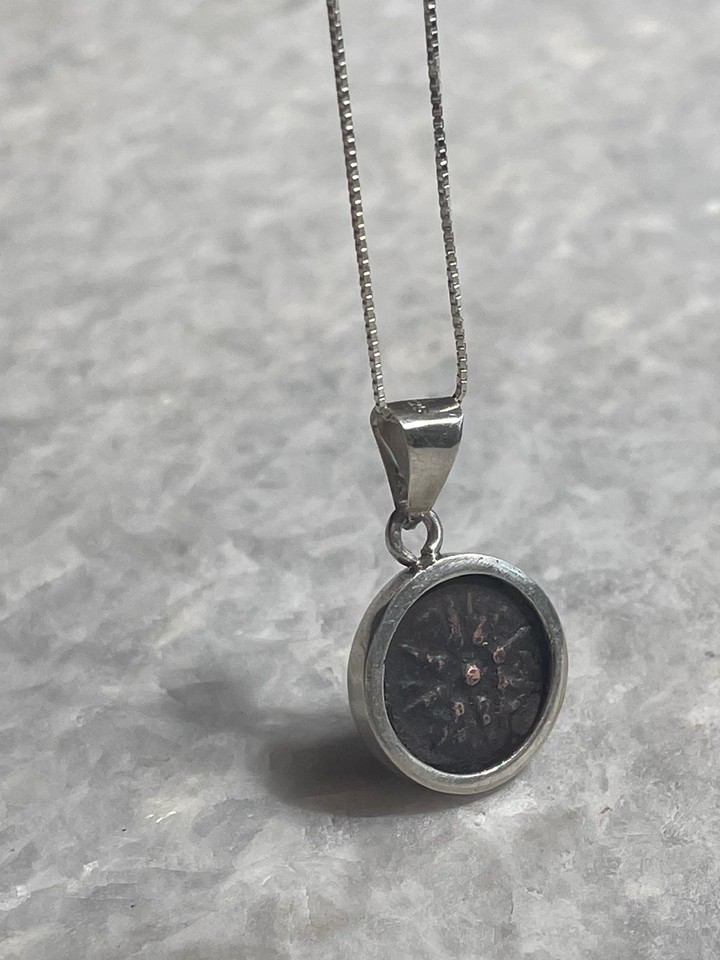 Authentic Widows Mite Coin Pendant, 925 Silver, Ancient coin, Biblical ...