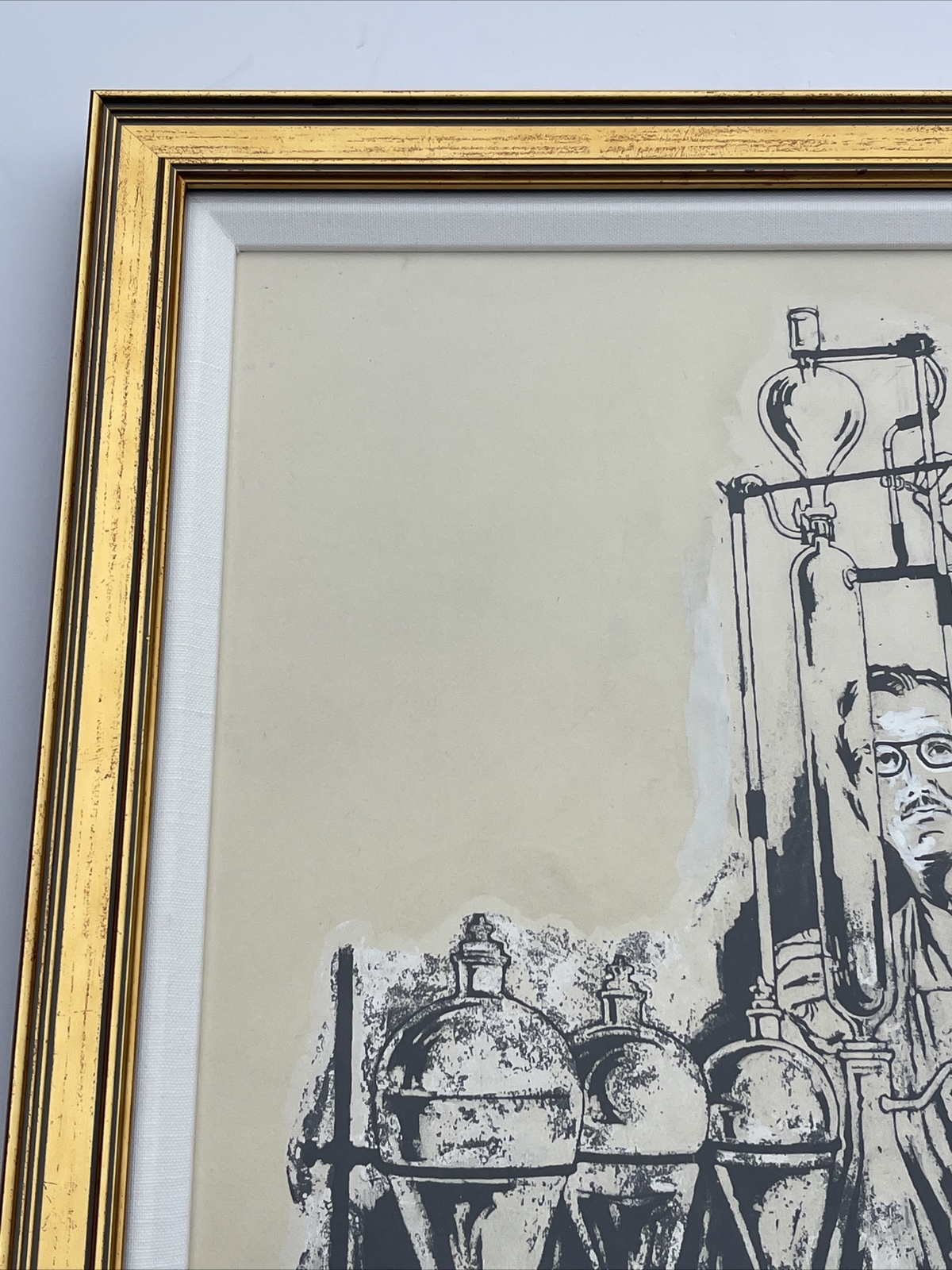 VINTAGE PAINTING ILLUSTRATION SCIENTIST CHEMIST CHEMISTRY PORTRAIT ...