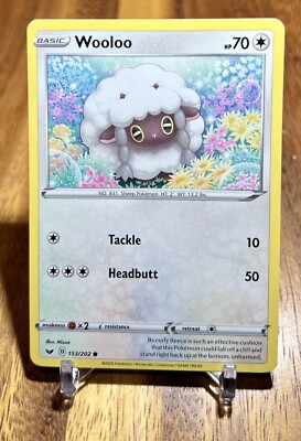 Wooloo 153/202 Non Holo Sword & Shield Pokemon Card NM | eBay