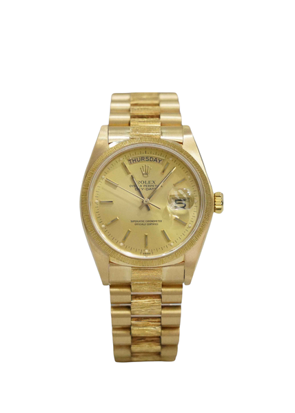 Rolex Day-Date Champagne Men's Baton Indexes Watch - 18078 for sale ...