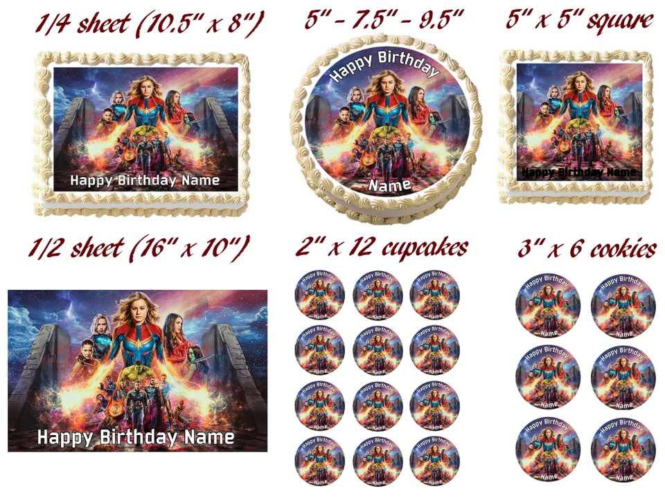 CAPTAIN MARVEL Edible Party cake topper image | eBay