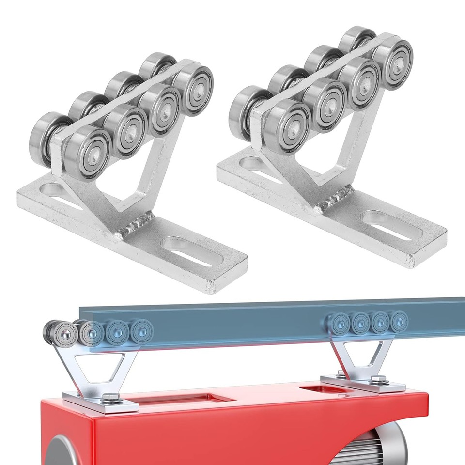 2x 8 Wheels Trolley Assembly 2700 Pounds T Pulley Assembly For Curtain ...