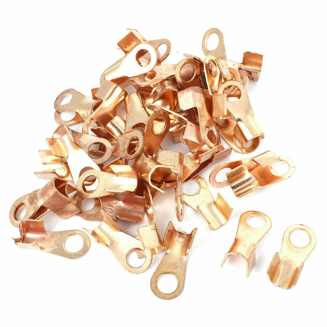 50 Pcs 20A Open Cable Connector Ring Lug Copper Passing Through ...