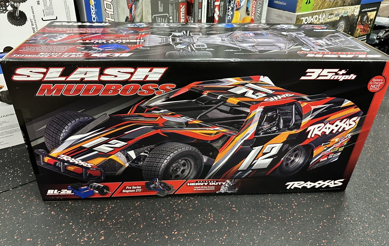 NEW Traxxas Slash Mudboss 104354-74 Rtr Mud Bl-2s ORANGE Brushless 1/10 ...