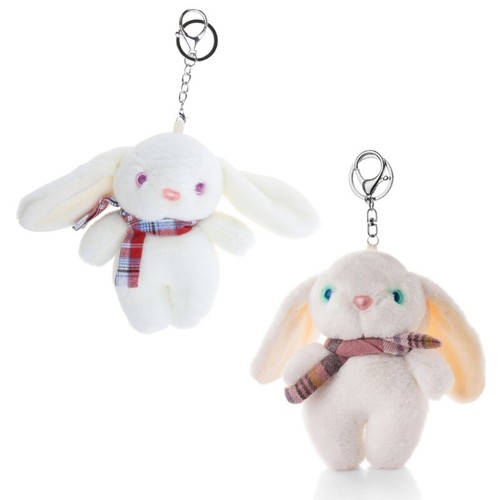 Kawaii-Cartoon Plush-Rabbit-Doll Keychain Lady Bag KeyRing Student Bags ...