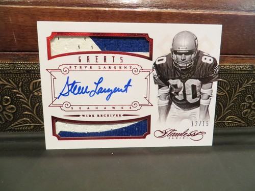Panini Flawless Ruby Autograph Jersey Seahawks Auto Steve Largent 12/15 ...