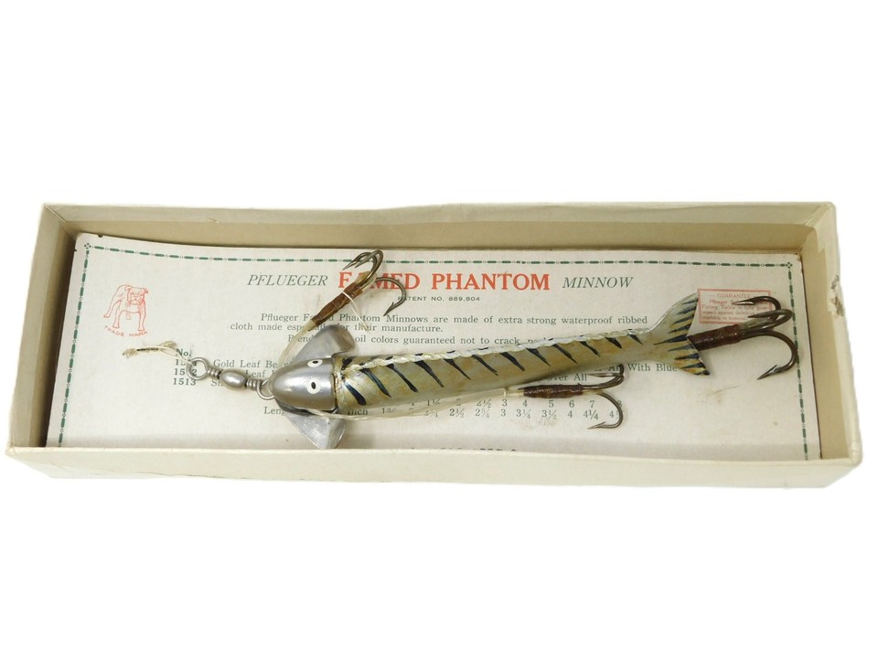Vintage "Pflueger's Famed Phantom Minnow" Devon Lure on Card, in Box | eBay