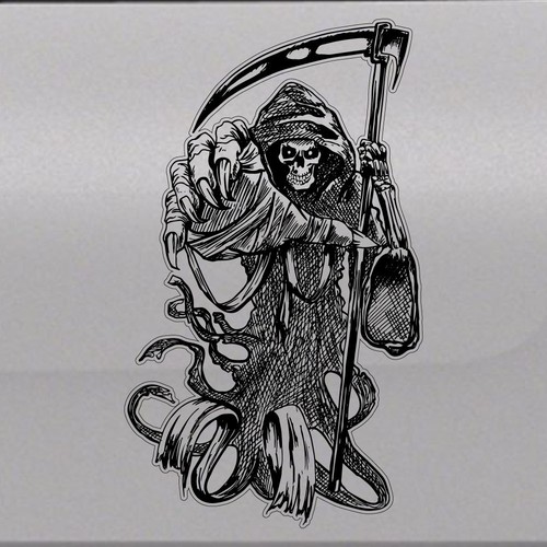 Reaper Skull Hand Graphic Tailgate Hood Window Decal Vehicle Truck Car ...