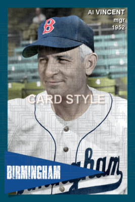 Al Vincent - 1952 Birmingham Barons - choose a size - colorized print ...