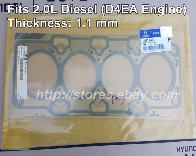 OEM T 1.1mm Cylinder Head Gasket for Hyundai KIA 2.0l Diesel D4ea ...