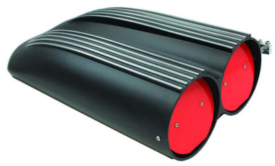 Black Aluminum Finned Top Shotgun Intake Air Scoop Single & Dual Carbs ...