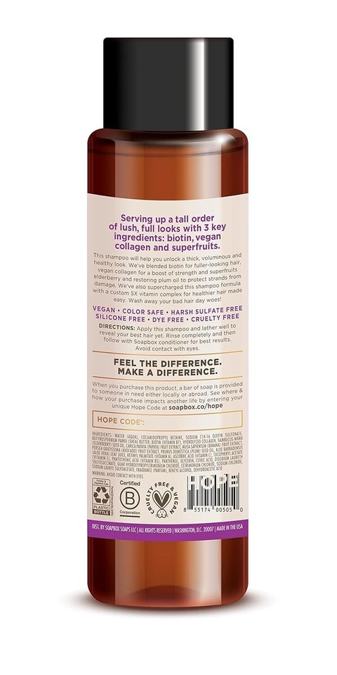 SoapBox Biotin & Superfruit Blend Strengthening Shampoo, 16 Fl Oz ...