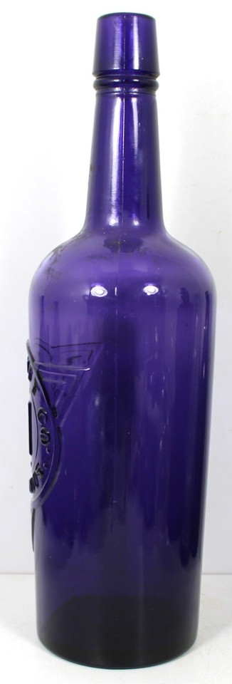 c1900 DEEP PURPLE QT. WHISKEY BOTTLE - THE HEWITT CO. ST. LOUIS with ...