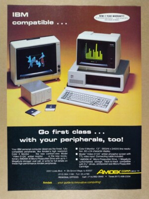 1983 Amdek Color II & Video 310A Monitors AMDISK III Drive vintage ...