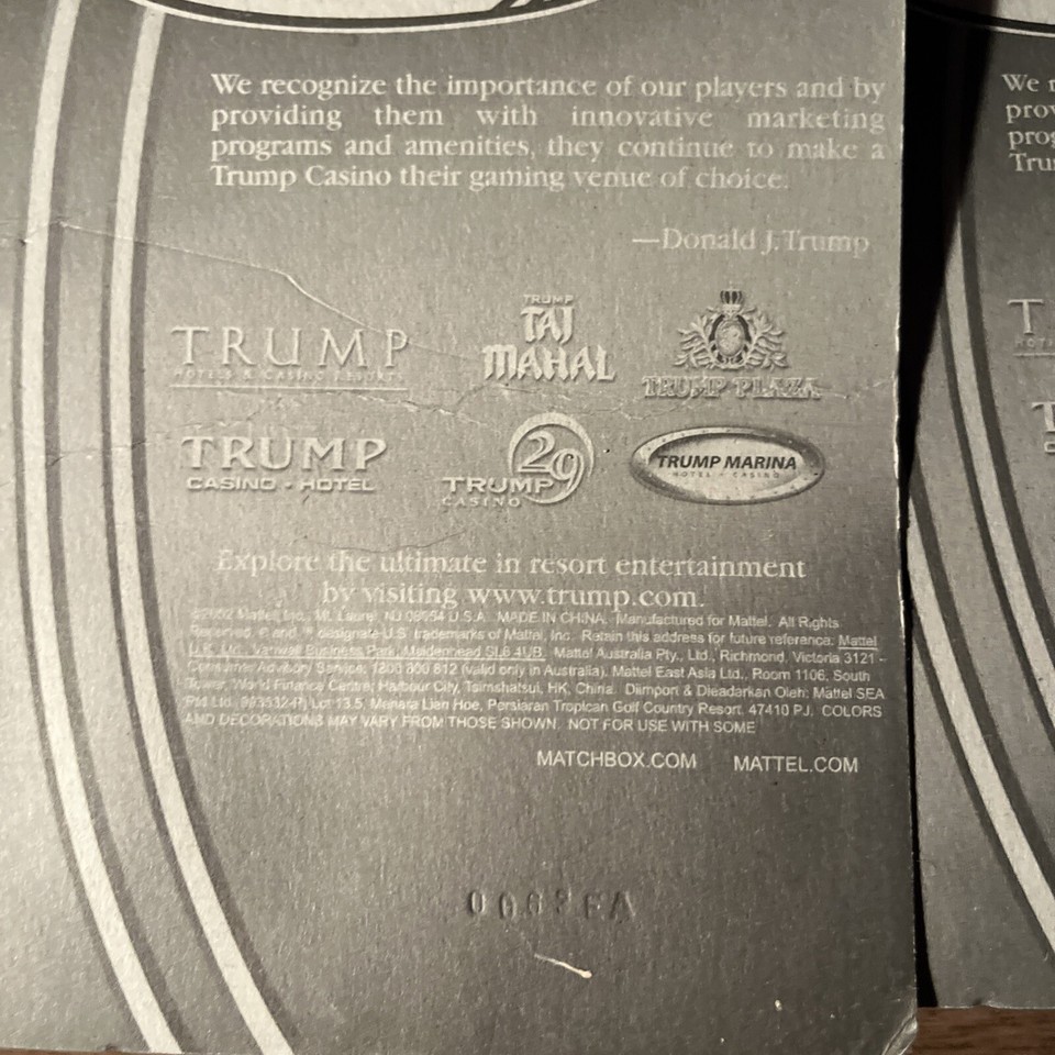 Matchbox Diecast - Trump Collector Series-Full Set Of 3-Mint Condition ...