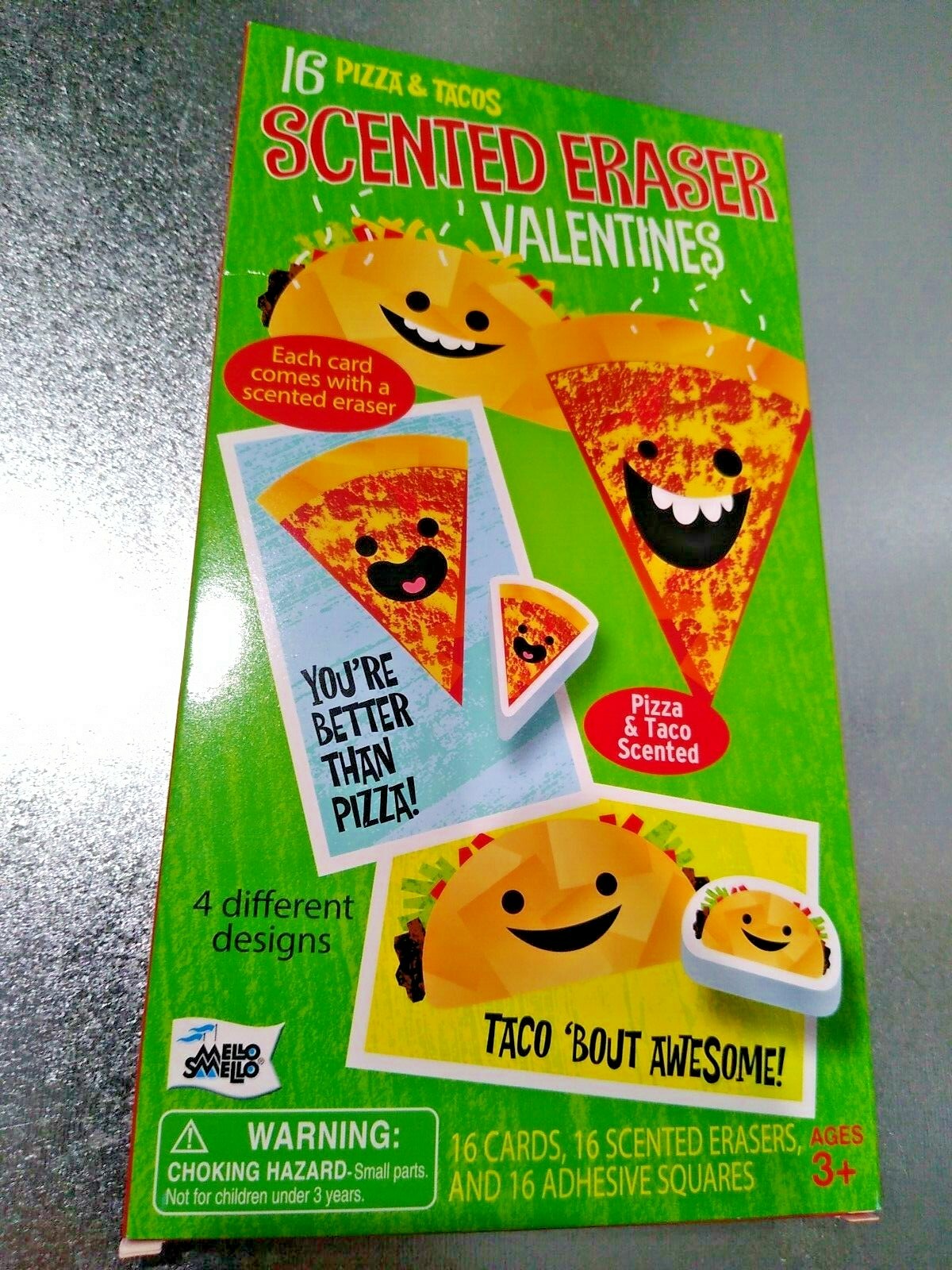 16 Pizza And Tacos Scented Eraser Valentines 4 Different Designs | eBay
